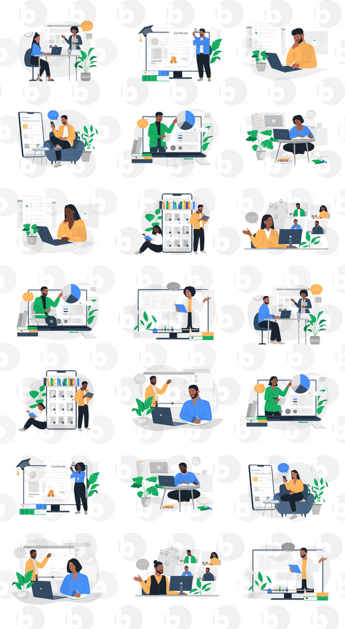 eLearning Pack | Black Illustrations